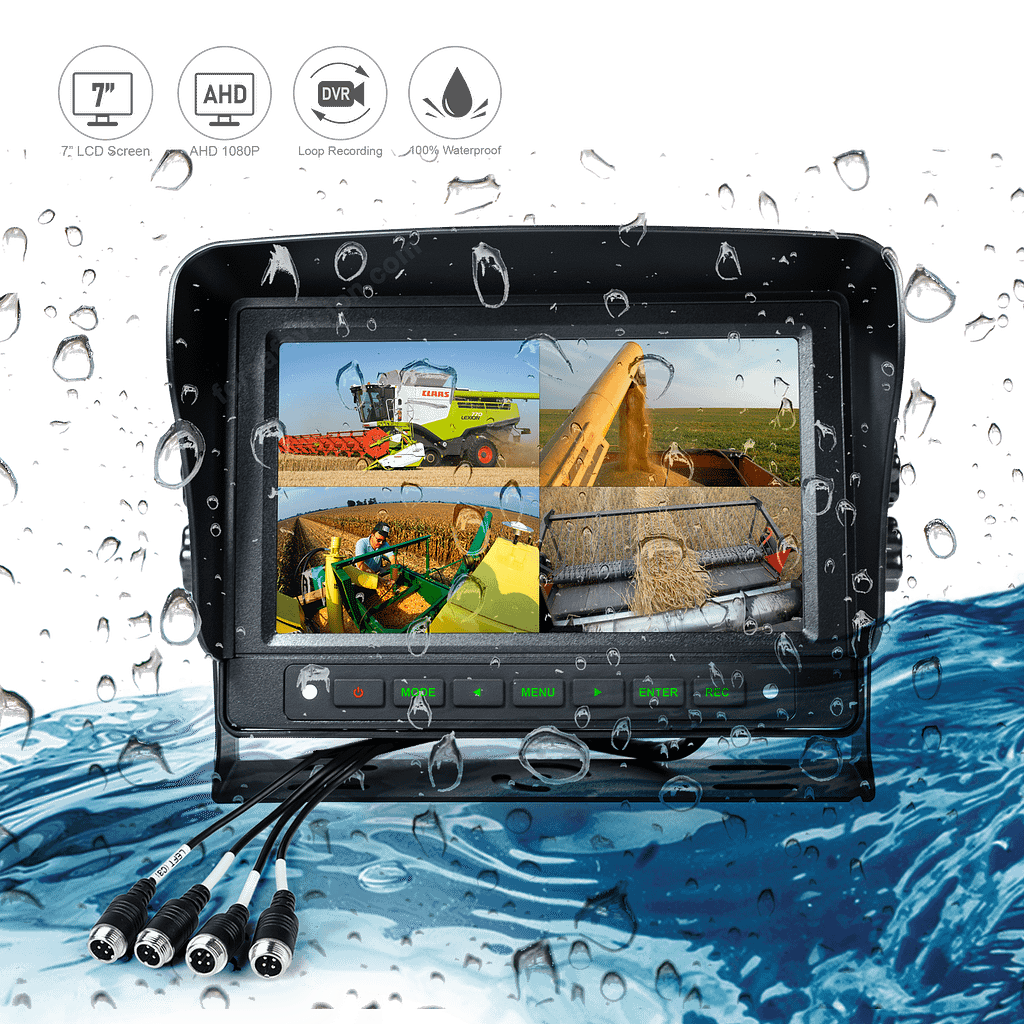 10.1" AHD waterproof monitor Built-in quad DVR system