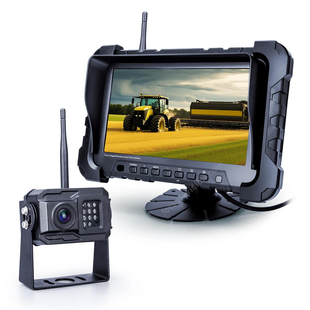Wireless Reverse Camera System | 7" Quad View Display with Built-in DVR