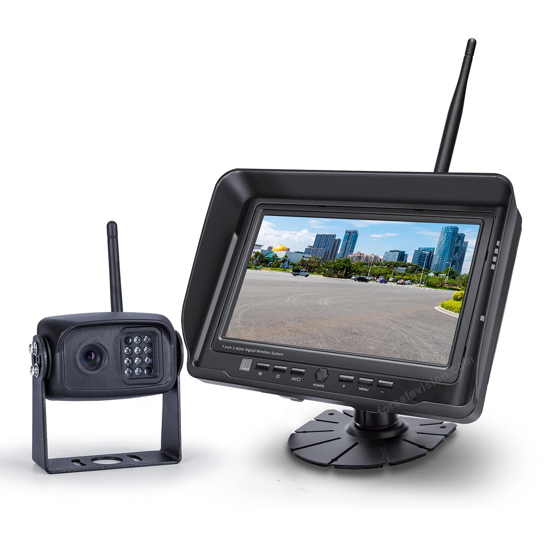 Wireless Backup Camera System | 7" Quad View Display with Built-in DVR
