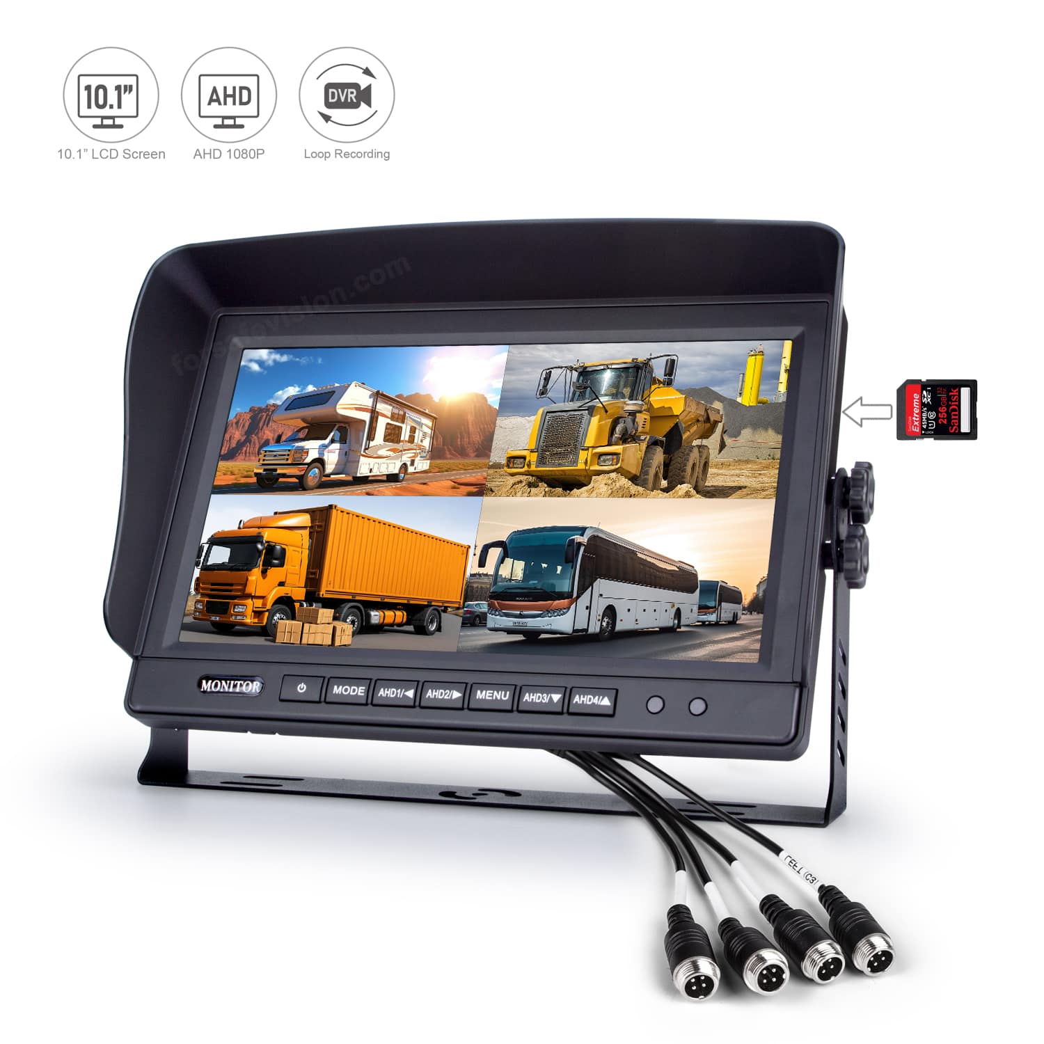 10.1" AHD monitor Built-in quad DVR system - Forsafe