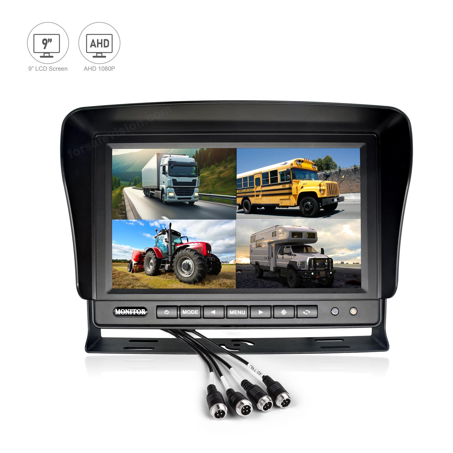 9" AHD monitor Built-in quad system - Forsafe